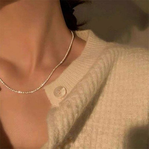 Jewelry | 925 Silver Flash Chain Necklace Nice Chain Necklace Cute ...